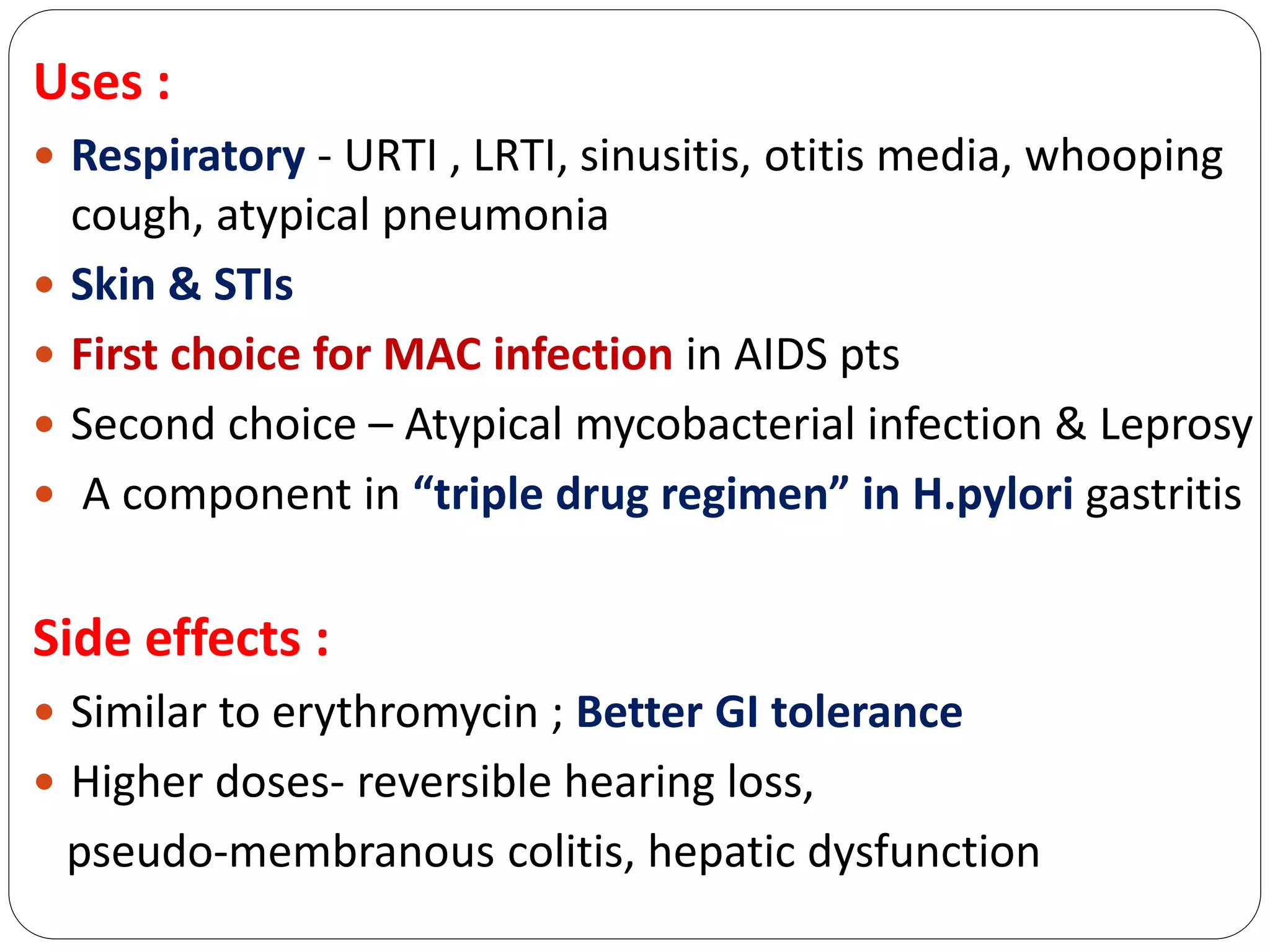 Macrolides & other drugs inhibiting bacterial protein synthesis | PPTX