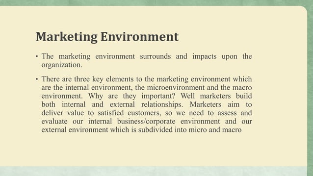Macro marketing environment | PPTX | Green Solutions | Business