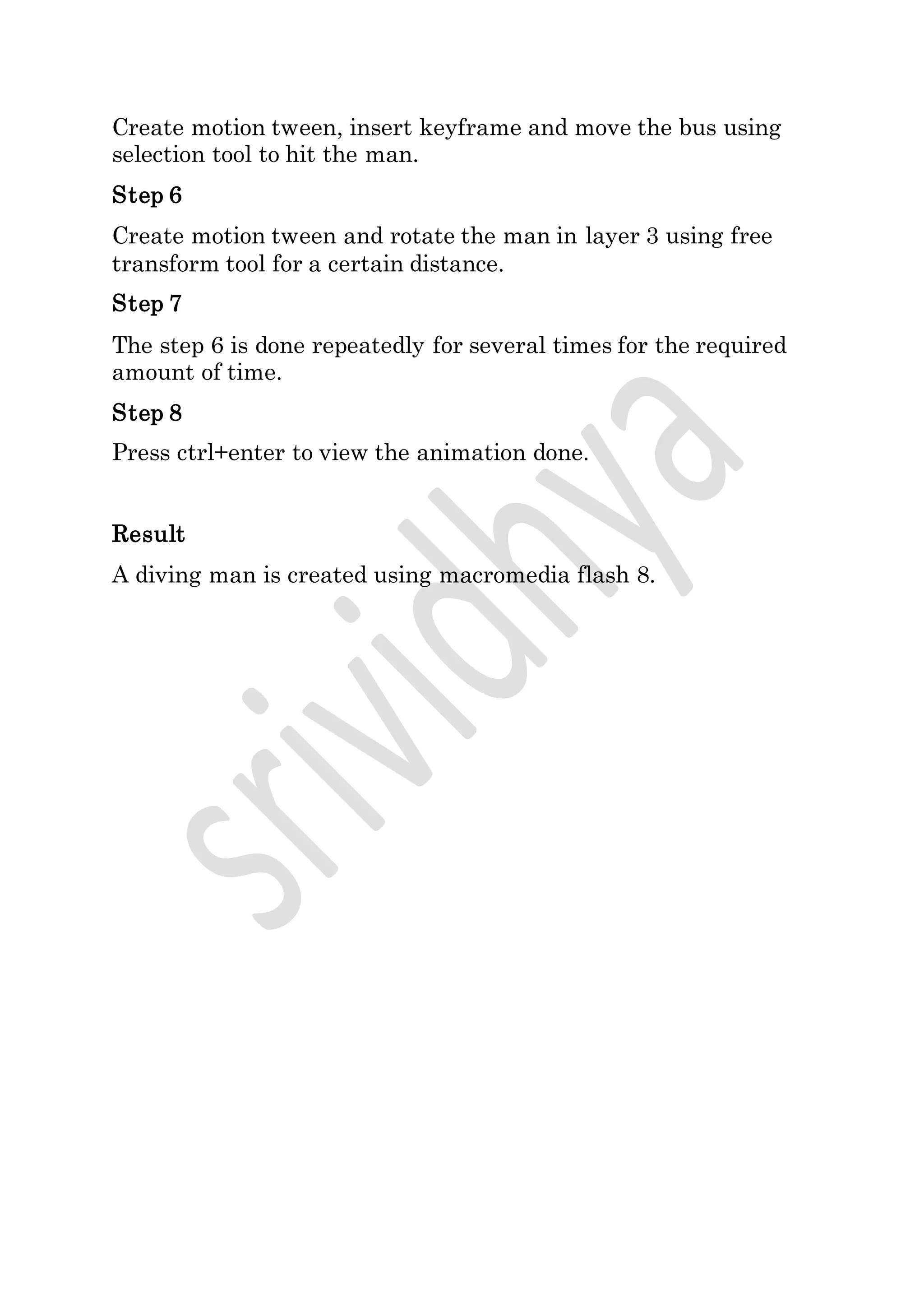 simple exercises in Macromedia flash 8 | DOCX
