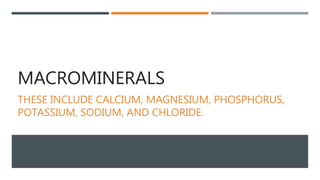 Functions and Food Sources of Minerals | PPTX