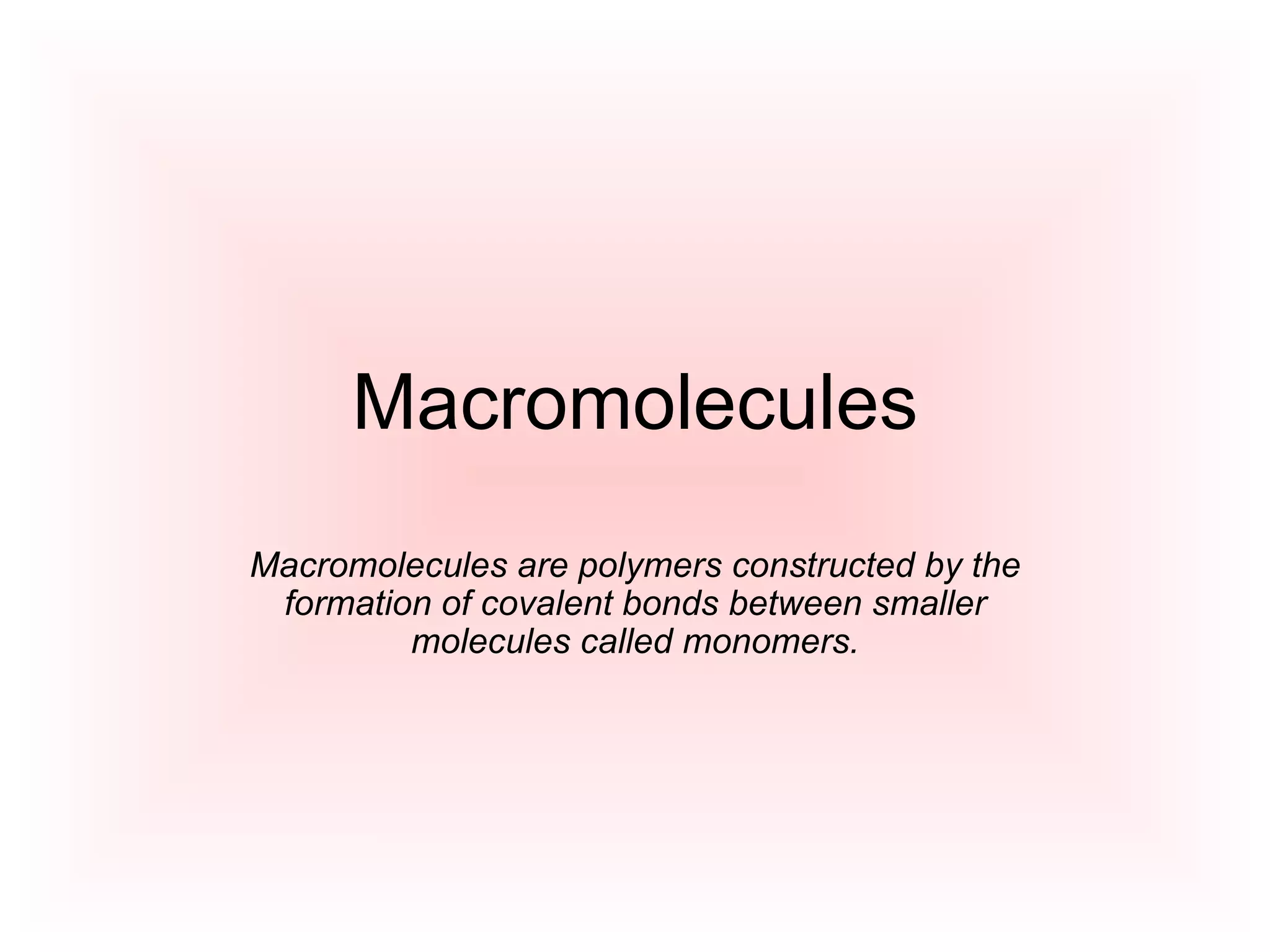 Macromolecules carbohydrates | PPT