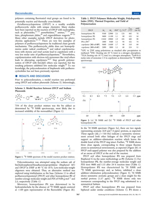 Perfluorocyclopentenyl (PFCP) Aryl Ether Polymers via Polycondensation ...