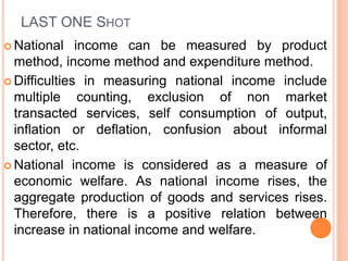 National Income: Measuring National Income. Problems in the measurement ...