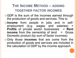 National Income: Measuring National Income. Problems in the measurement ...