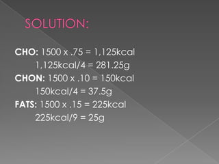 Macronutrients- with sample case to calculate | PPTX