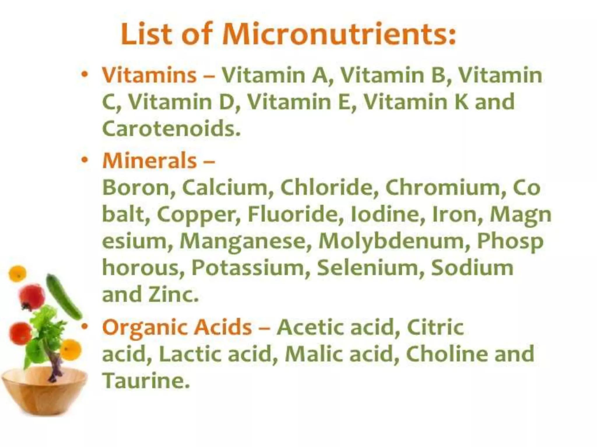 macronutrients and micronutrients | PPTX