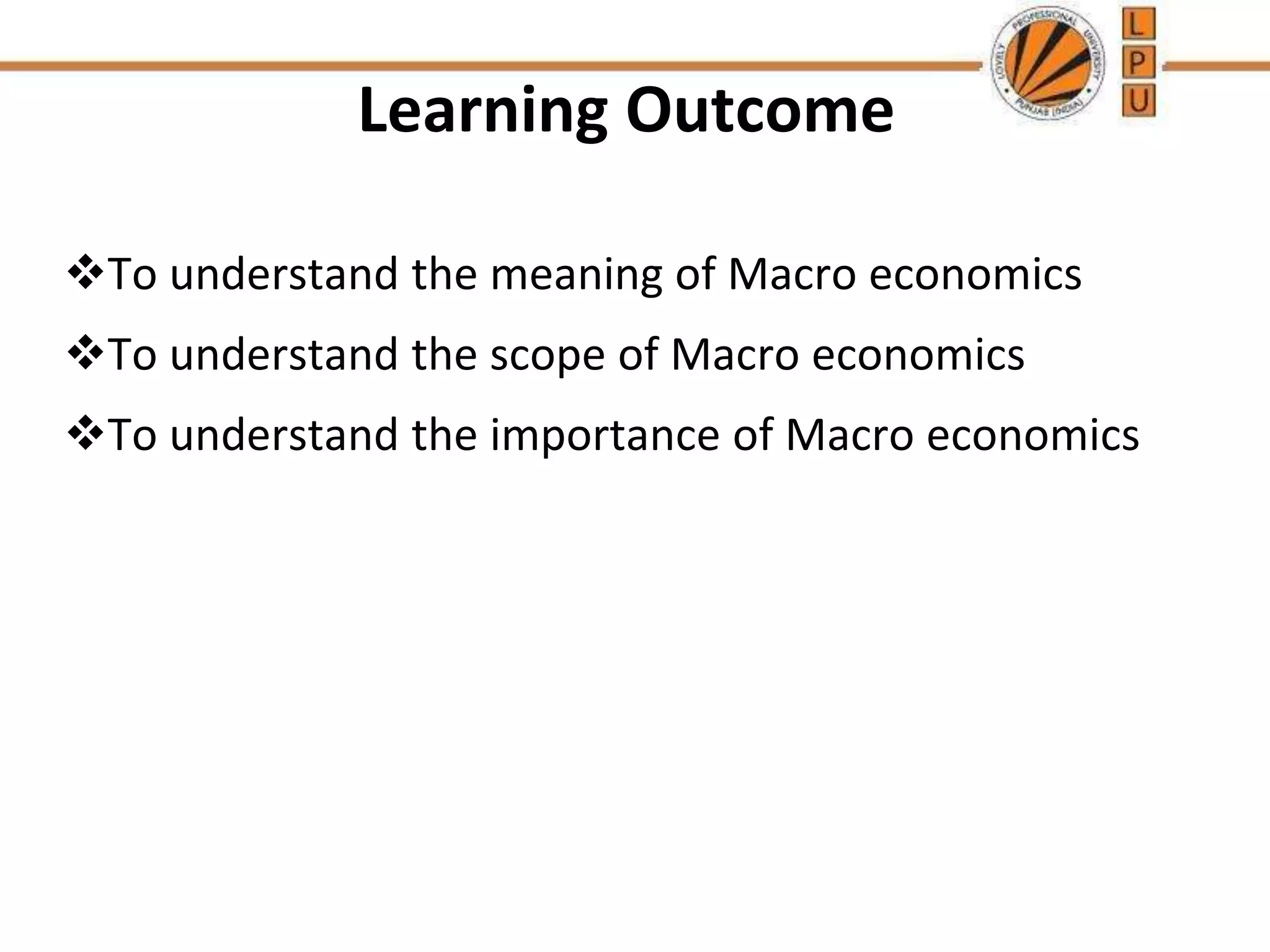 Macro Economics PPT | PPTX