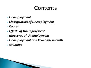 Effects of unemployment on economy | PPTX