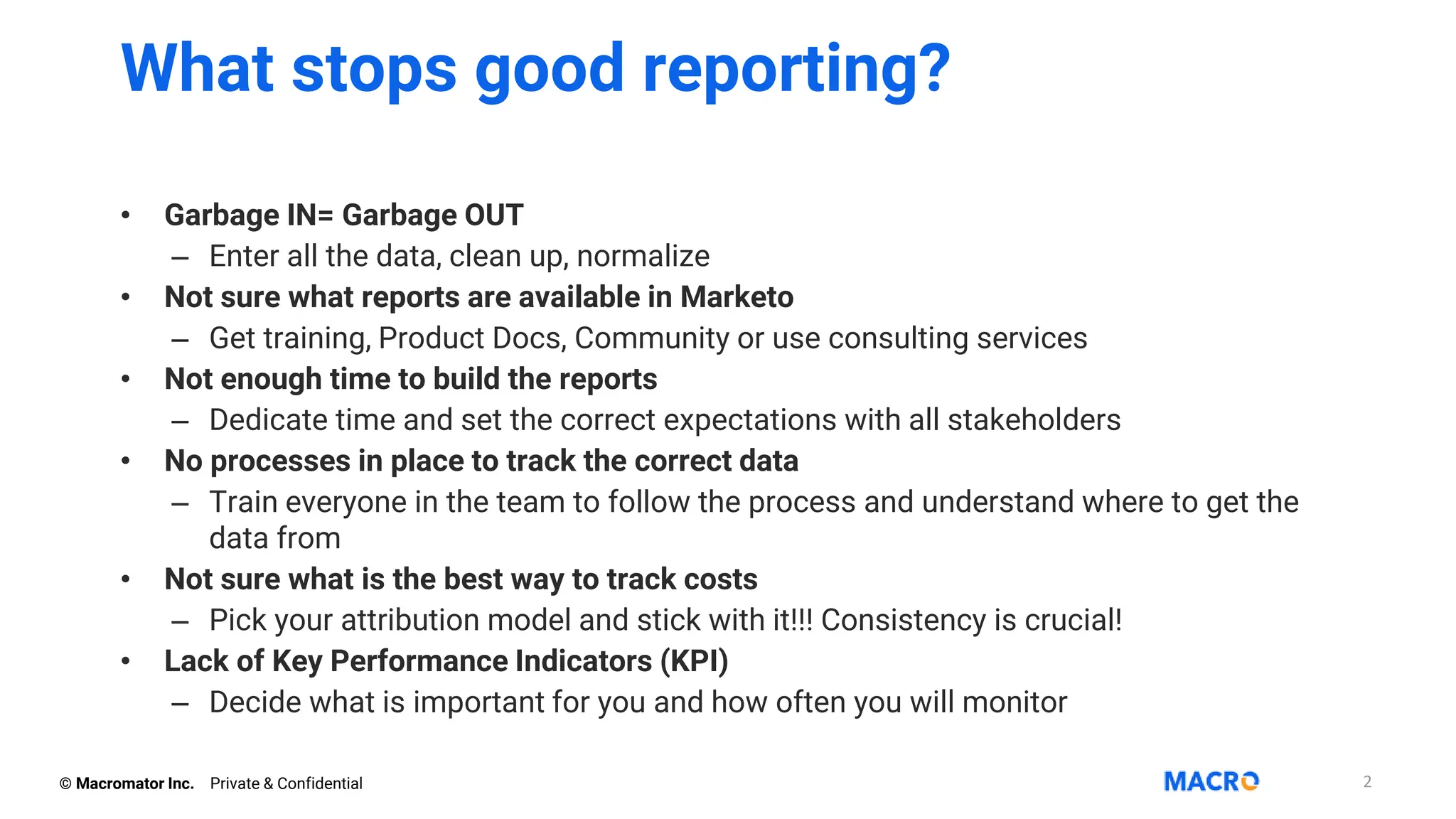 Presentation -- Marketo Reports Best Practices (pptx) | PPTX