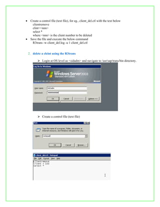 Macropus sap delete client at os level | DOC