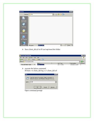 Macropus sap delete client at os level | DOC