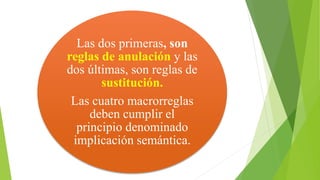 Macrorreglas de seleccion y supresion van dijk | PPTX