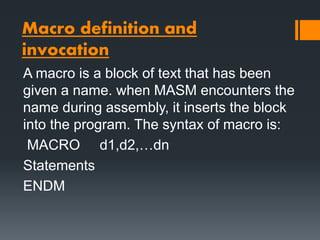 Macros...presentation | PPTX | Programming Languages | Computing