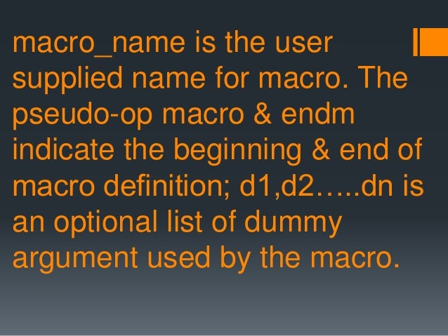 Macrospresentation