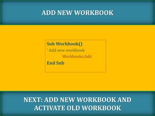 Macros for Workbook | PPT
