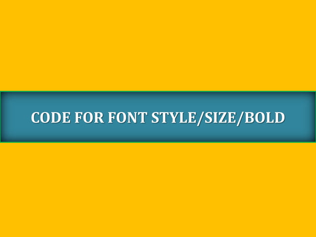 Macros code for Font, Style, Size, Bold | PPT