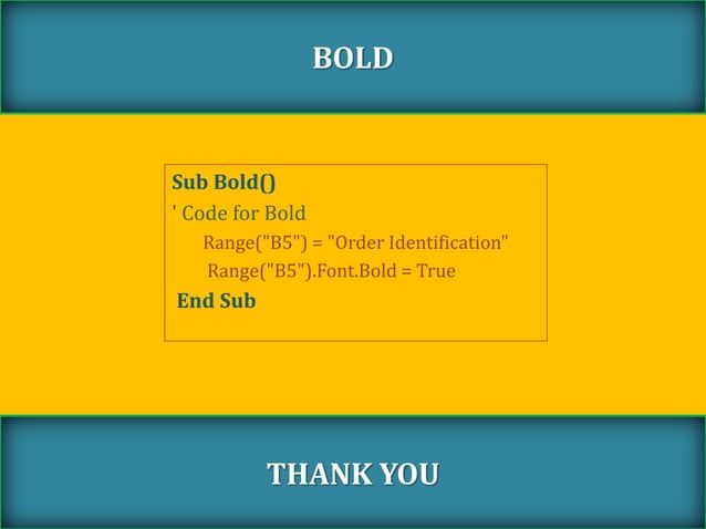 Macros Code For Font Style Size Bold Ppt