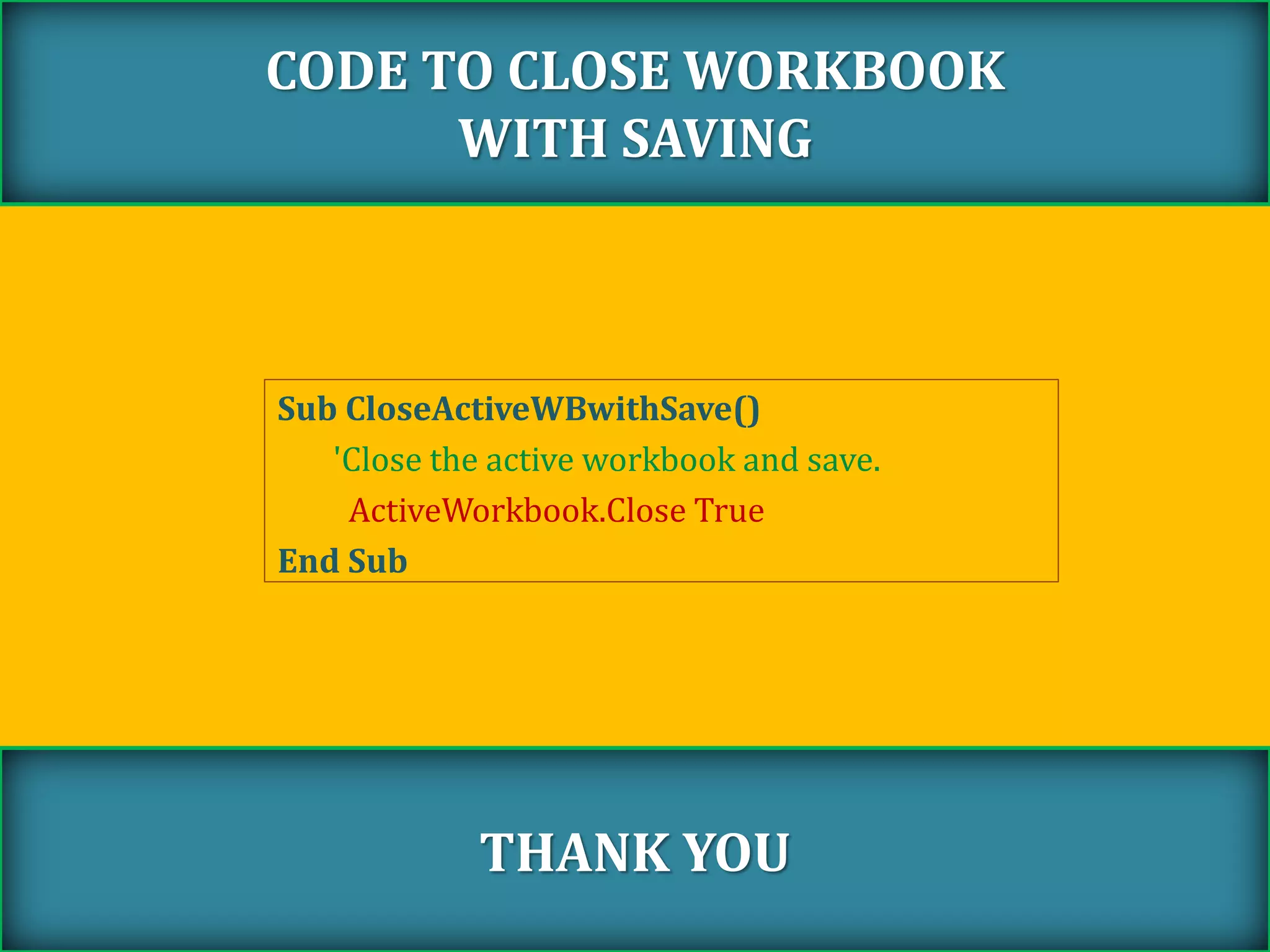 Macros Code For Loop Ppt