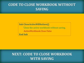 Macros code For Loop | PPT