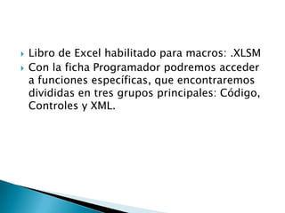 Macros excel | PPTX