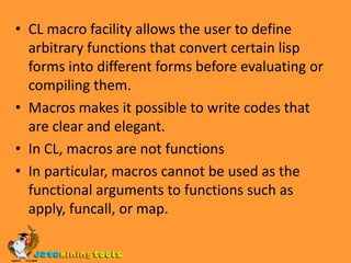 LISP: Macros in lisp | PPTX