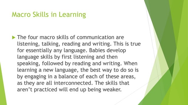 Macro skills in learning | PPTX