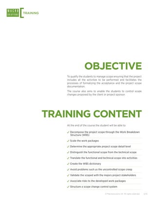 Macrosolutions Training: Project Scope Management | PDF
