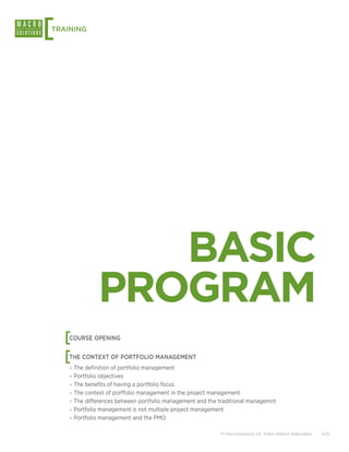 Macrosolutions Training: Portfolio Management | PDF