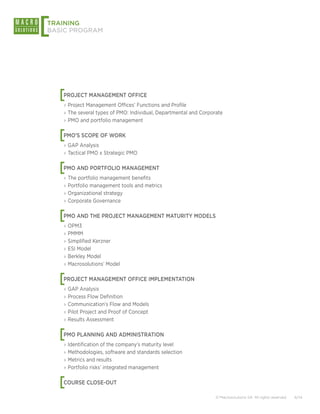Macrosolutions Training: PMO – Project Management Office | PDF