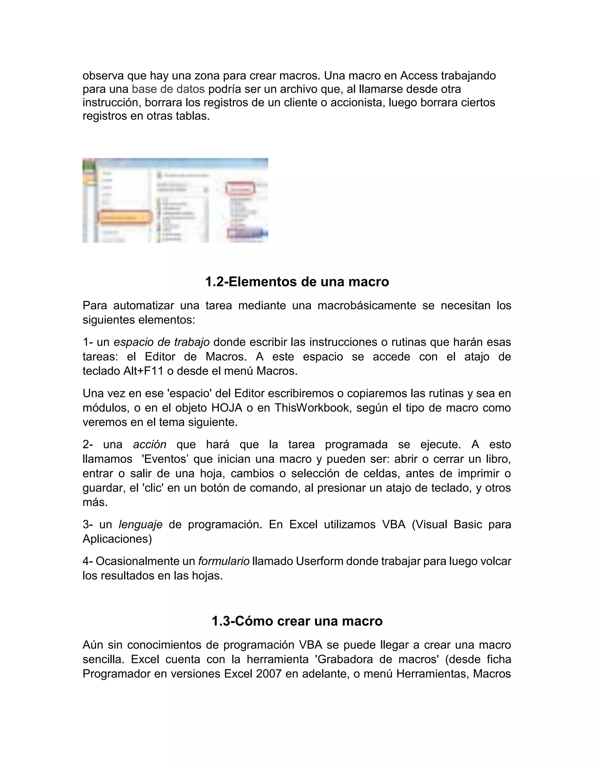 Macros y base de datos fila 4 | PDF