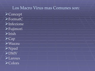 Virus en Macros | PPT