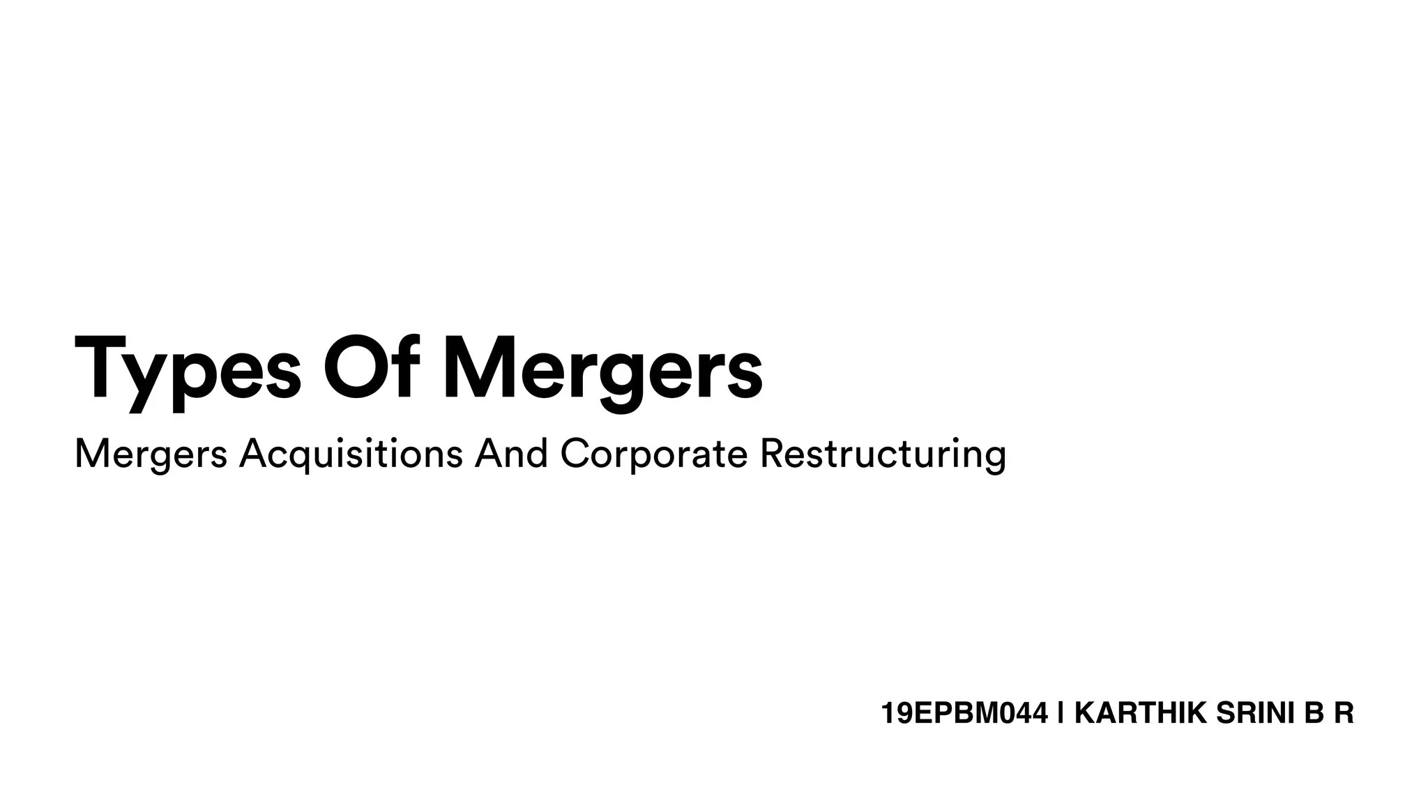 Types Of Mergers | PDF