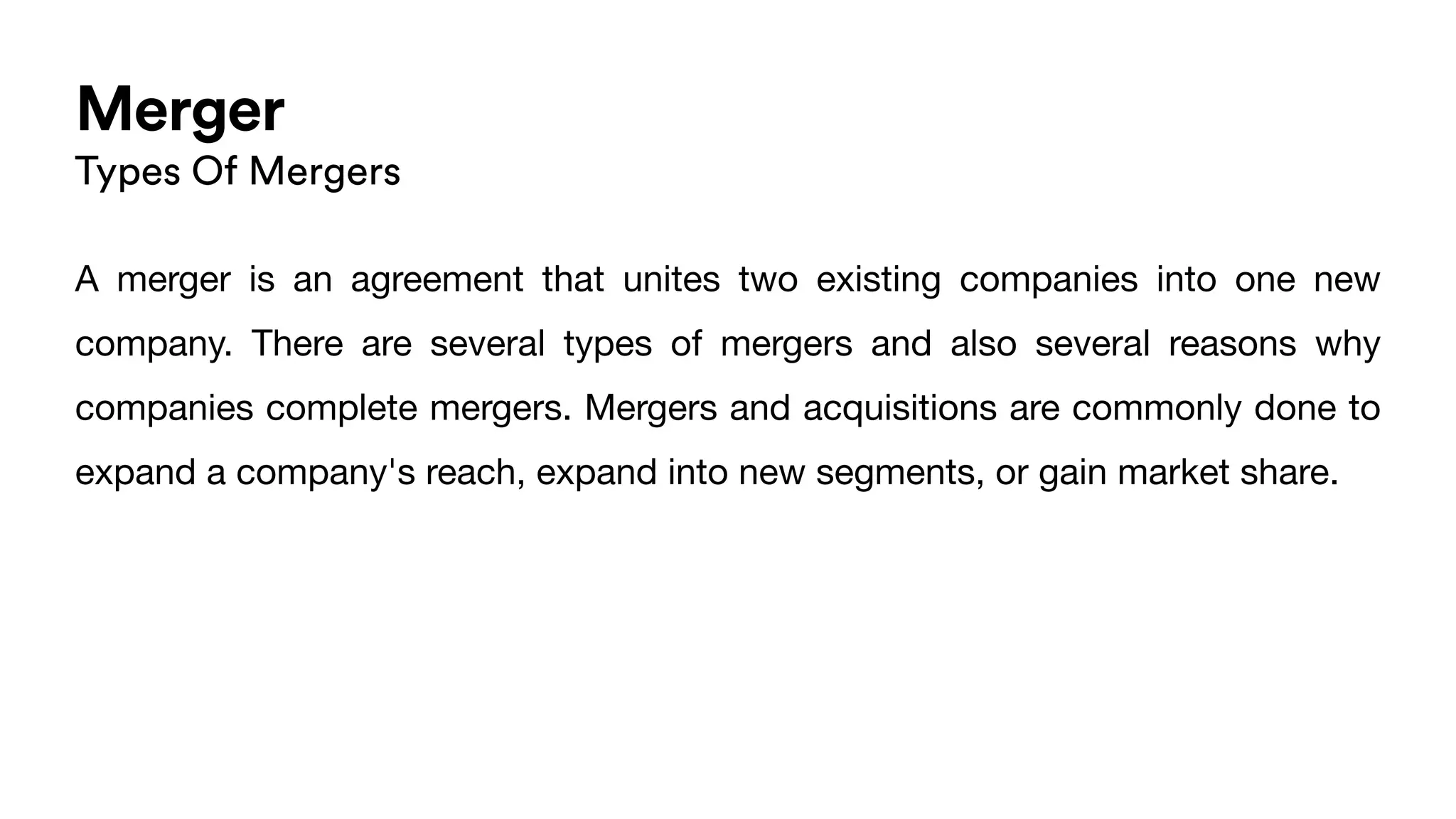 Types Of Mergers | PDF