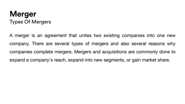 Types Of Mergers | PPT
