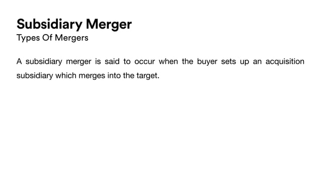 Types Of Mergers | PPT