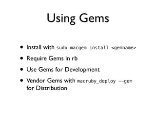 MacRuby for Fun and Profit | PPT