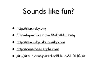 Macruby intro | PPT