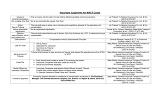 MACT Claim Tribunal Important Judgments Ruling | PDF