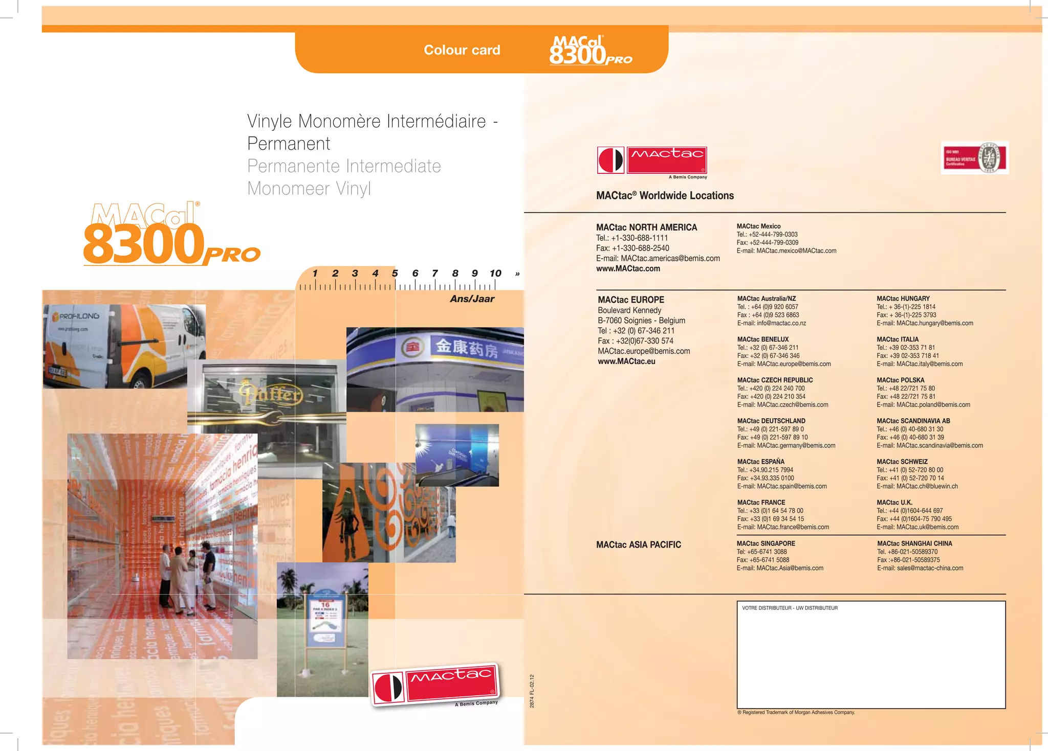 Mactac Soignies Carte Couleurs Films Adhésifs Macal 8300 pro | PPT