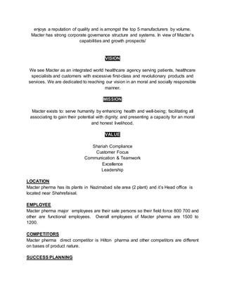 Macter Pharma (MR MOHSIN YASIR KHAN) | DOCX