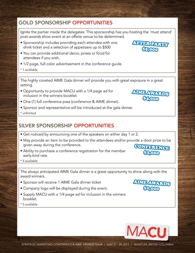 Macu2013 Sponsorship Booklet | PDF