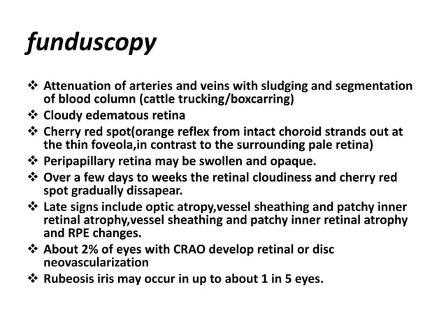 Macular cherry red spot | PPTX | Eye and Vision Conditions | Diseases ...