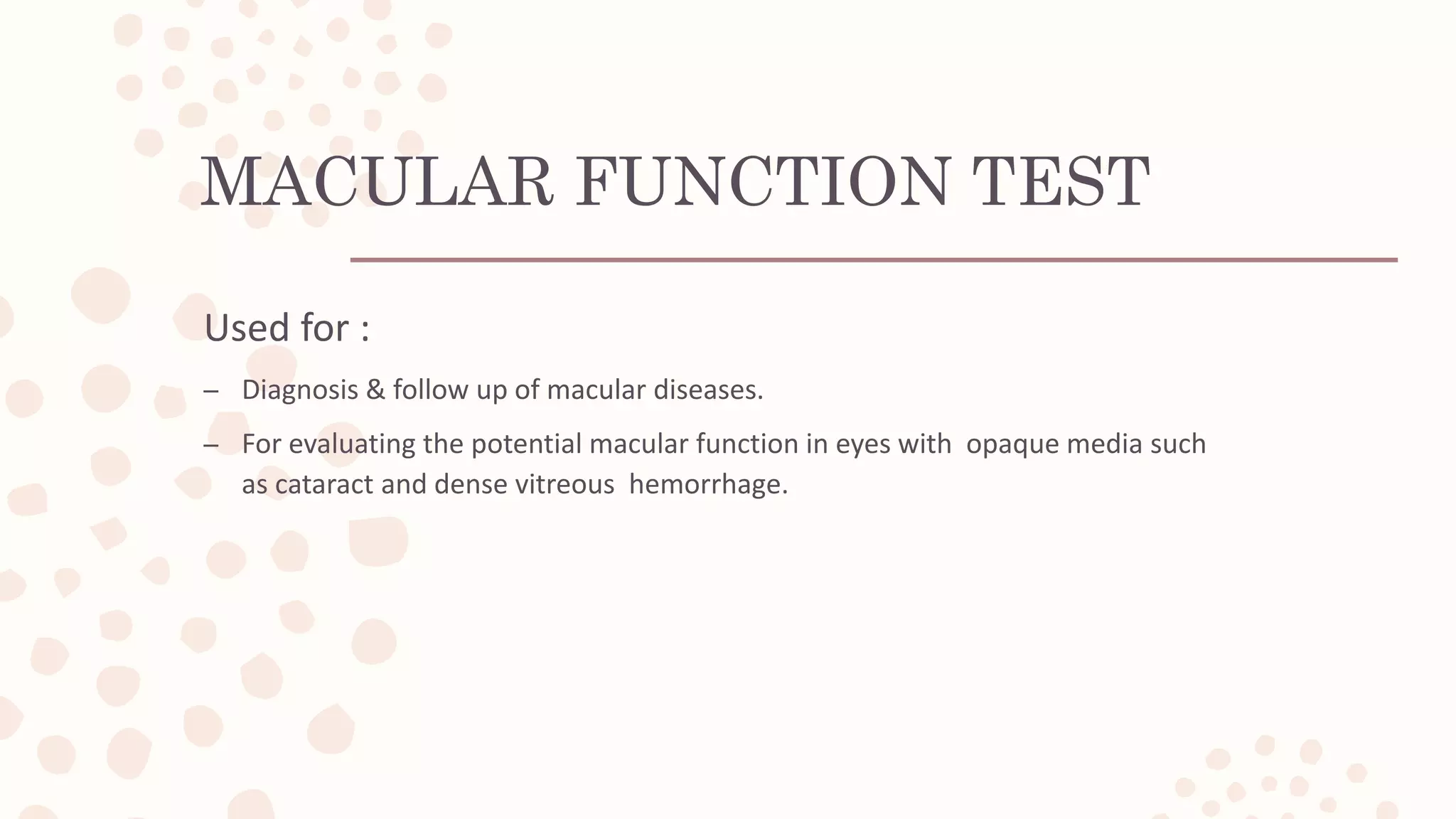 Macular function test | PPTX