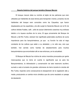 parque tematico Bosque Macuto | PDF