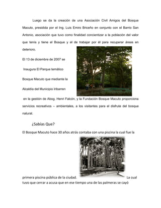 parque tematico Bosque Macuto | PDF
