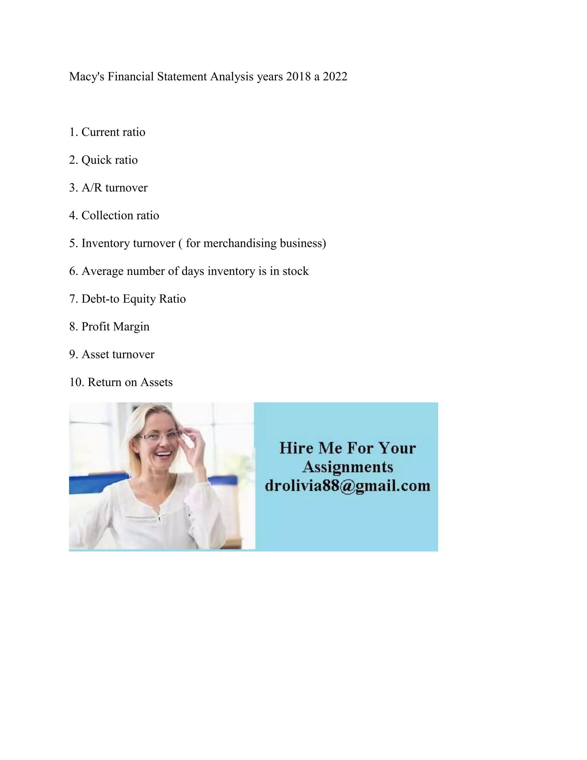 Macy's Financial Statement Analysis years 2018 a 2022 1- Current rati.docx