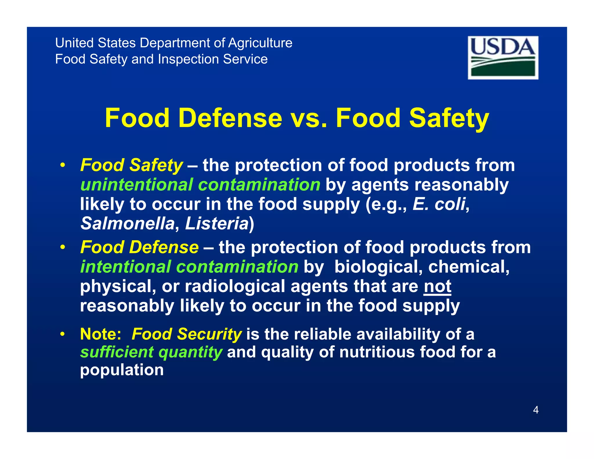 Food Safety vs. Food Defense | PDF