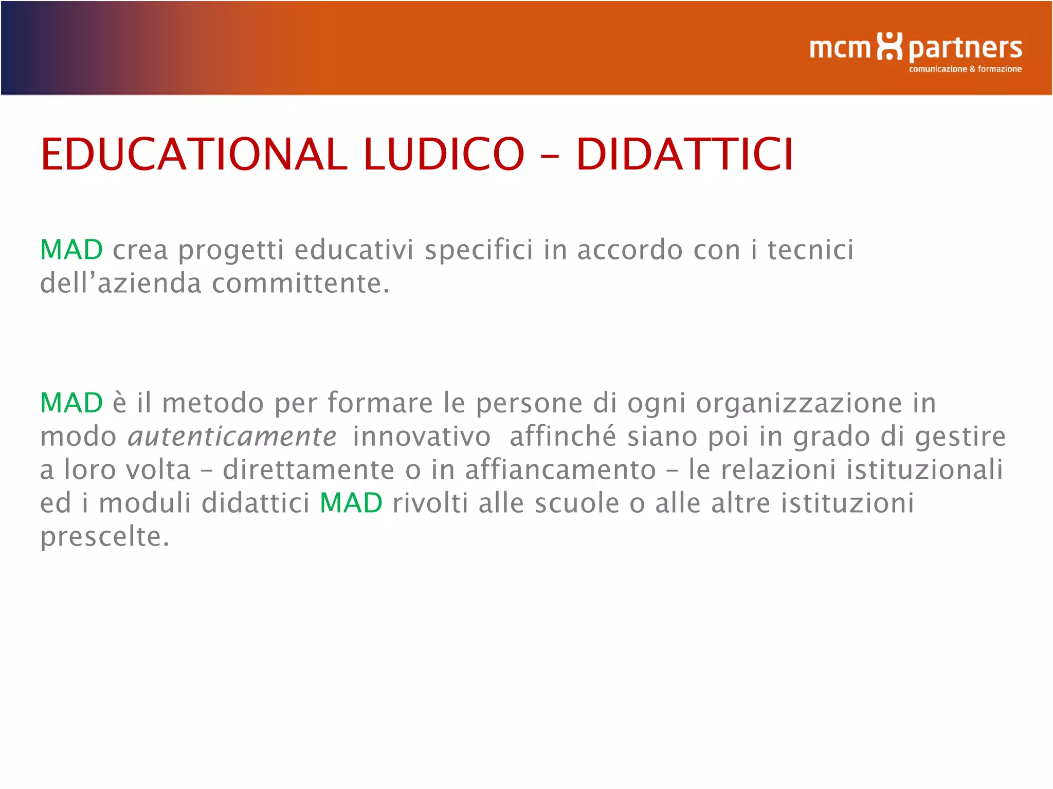Make a difference - MAD - progetto educativo | PDF
