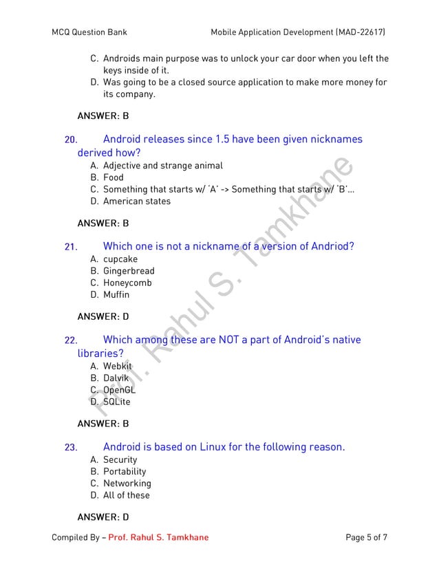 MAD 22617- MCQ Question Bank Unit-I | PDF MAD 22617- MCQ Question Bank Unit-I | PDF