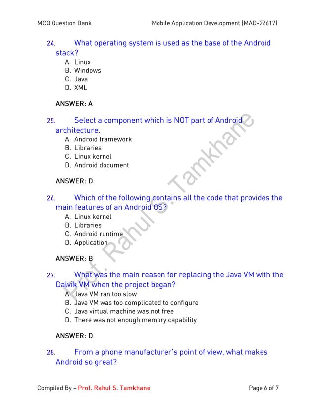 MAD 22617- MCQ Question Bank Unit-I | PDF MAD 22617- MCQ Question Bank Unit-I | PDF